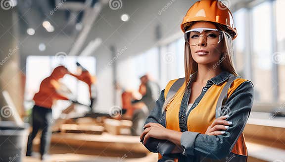 Hard Workers Involved in Construction Activities Stock Illustration ...