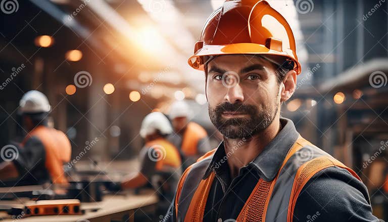 Hard Workers Involved in Construction Activities Stock Illustration ...