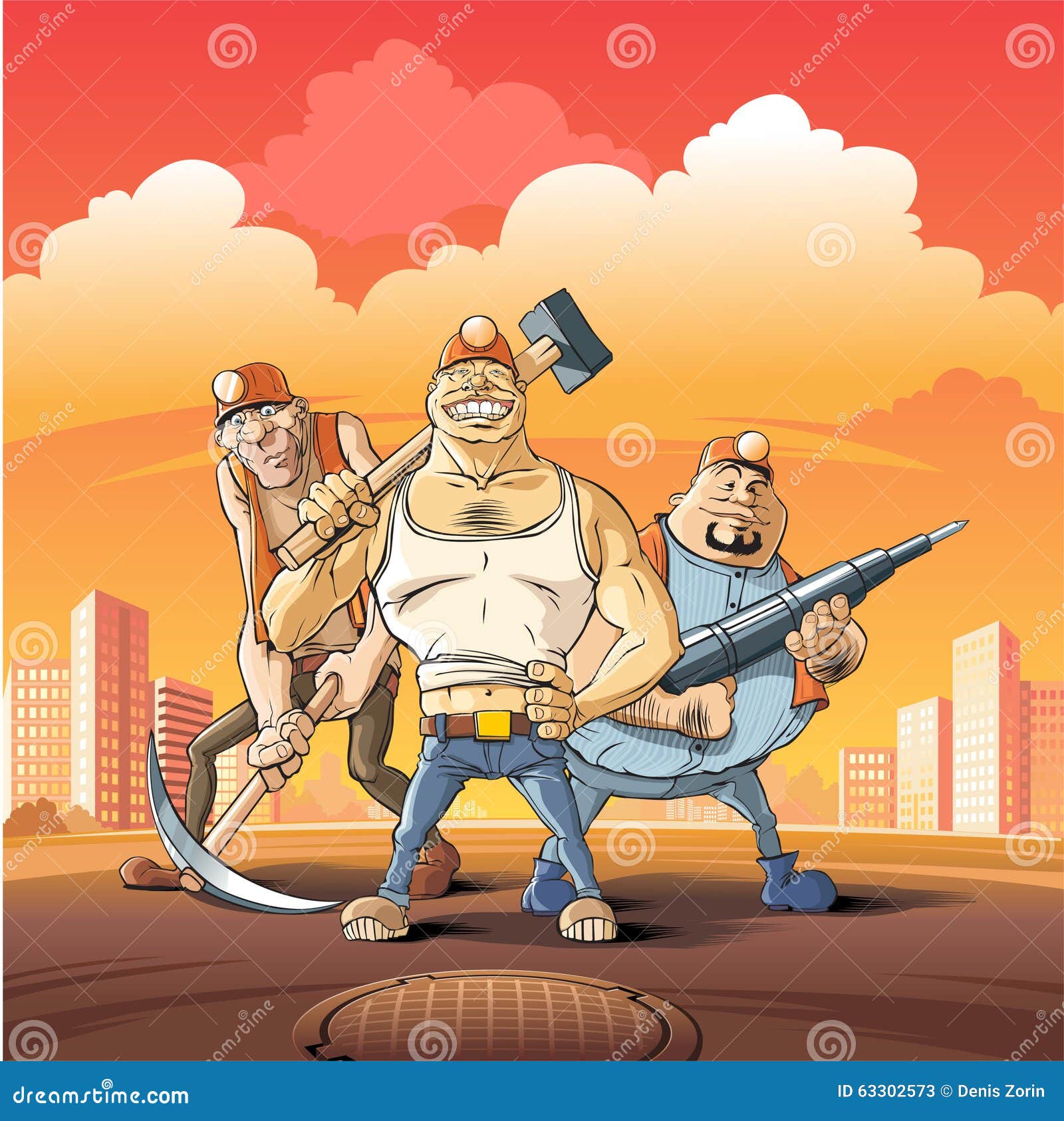 Hard workers stock vector. Illustration of peoples, miners - 63302573