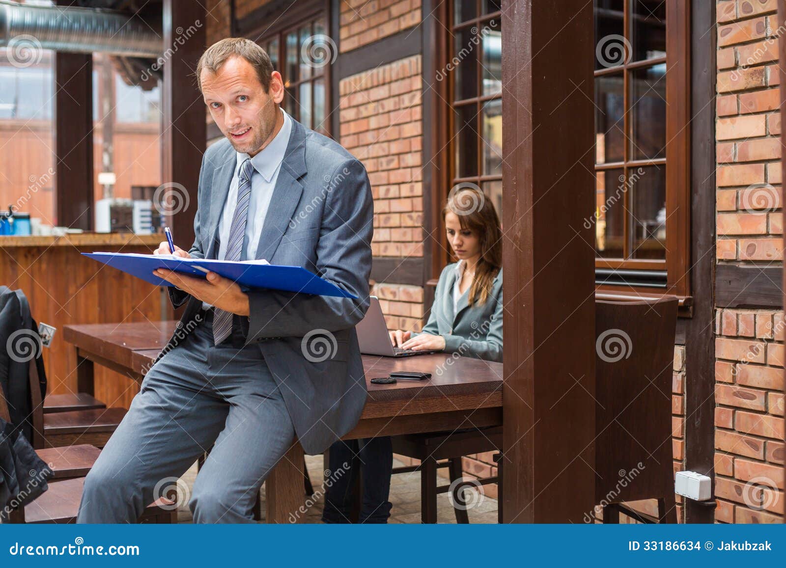 Hard Working Boss with His Secretary. Stock Photo - Image of network ...
