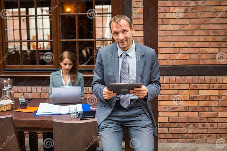 Hard Working Boss with His Secretary. Stock Image - Image of hand ...