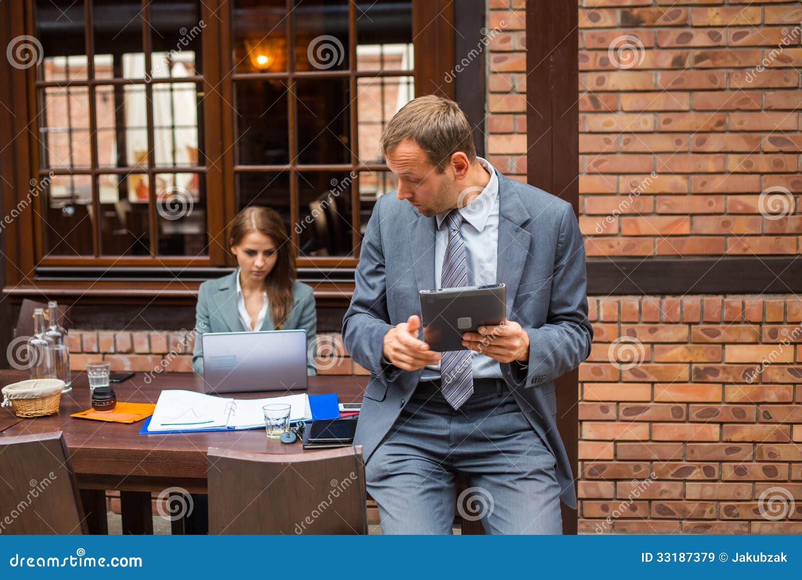 Hard Working Boss with His Secretary. Stock Image - Image of busy ...