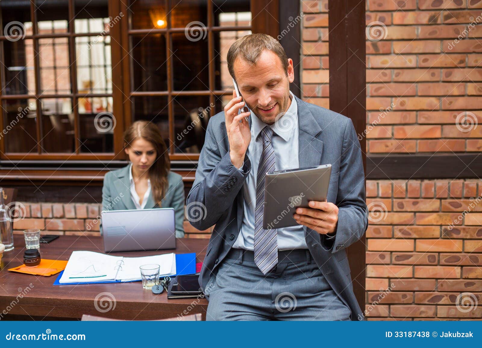Hard Working Boss With His Secretary. Royalty Free Stock Photos - Image ...