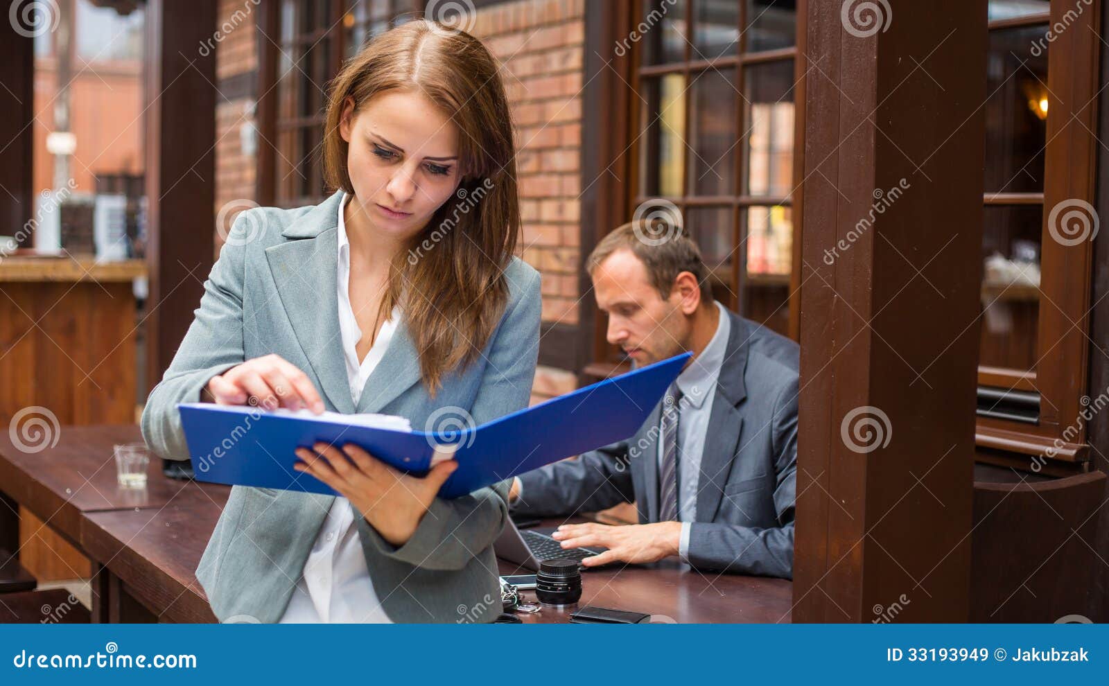 Hard Working Boss with His Secretary. Stock Image - Image of note ...