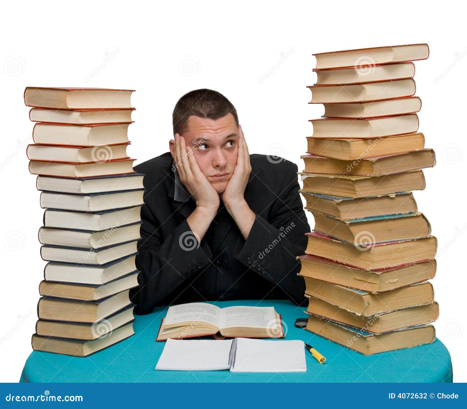 Hard working man stock photo. Image of books, college - 4072632