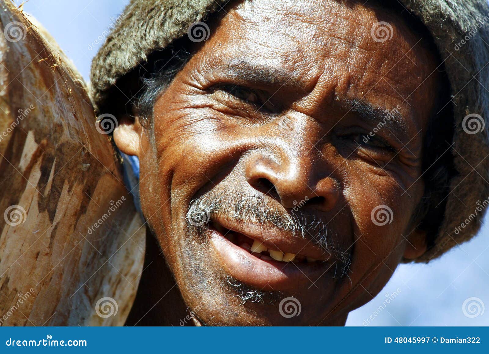 Hard Working Man Carrying a Tree Trunk - MADAGASCAR Stock Image - Image ...