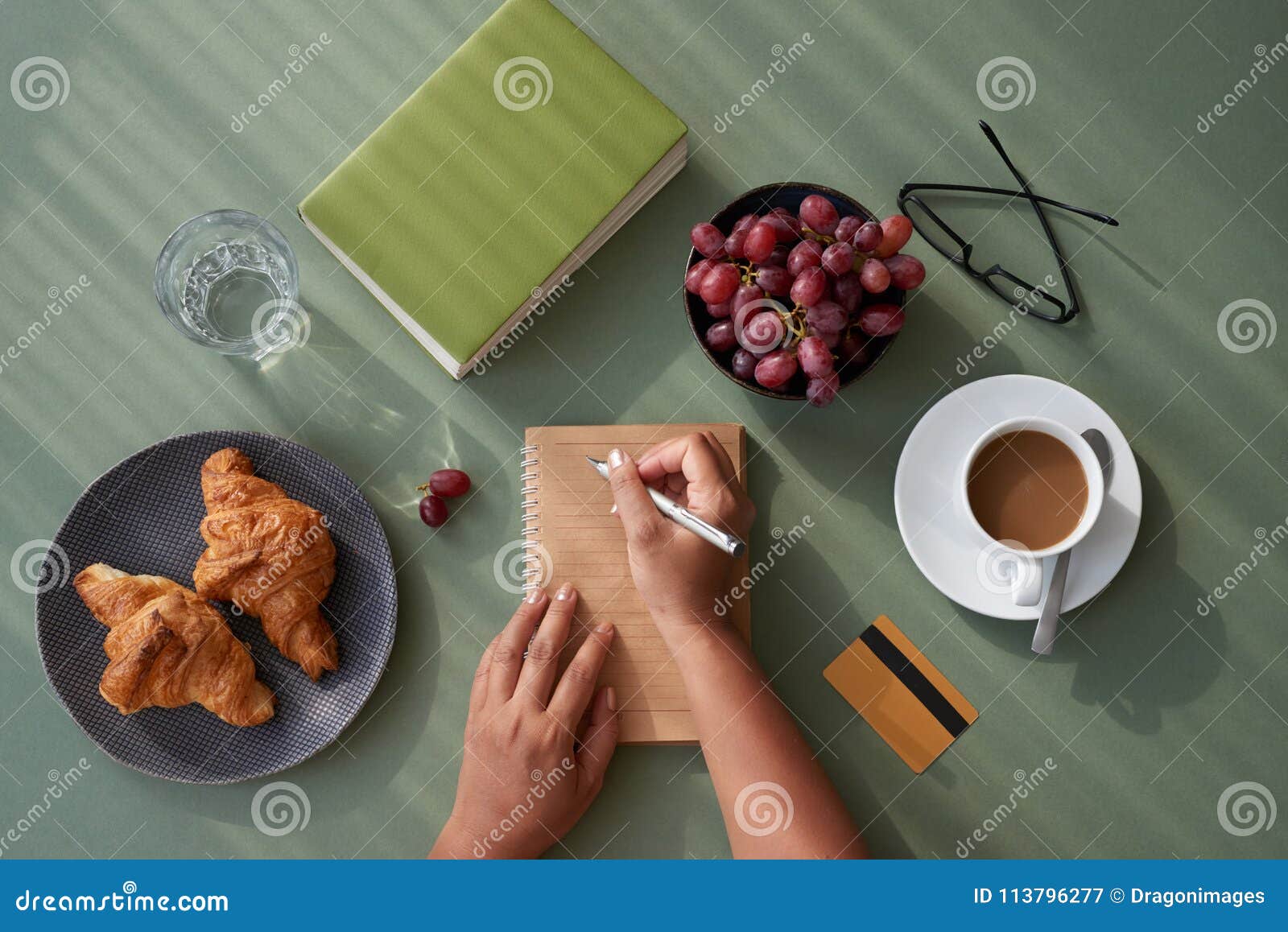 Hard-Working Manager Having Breakfast Stock Image - Image of morning ...