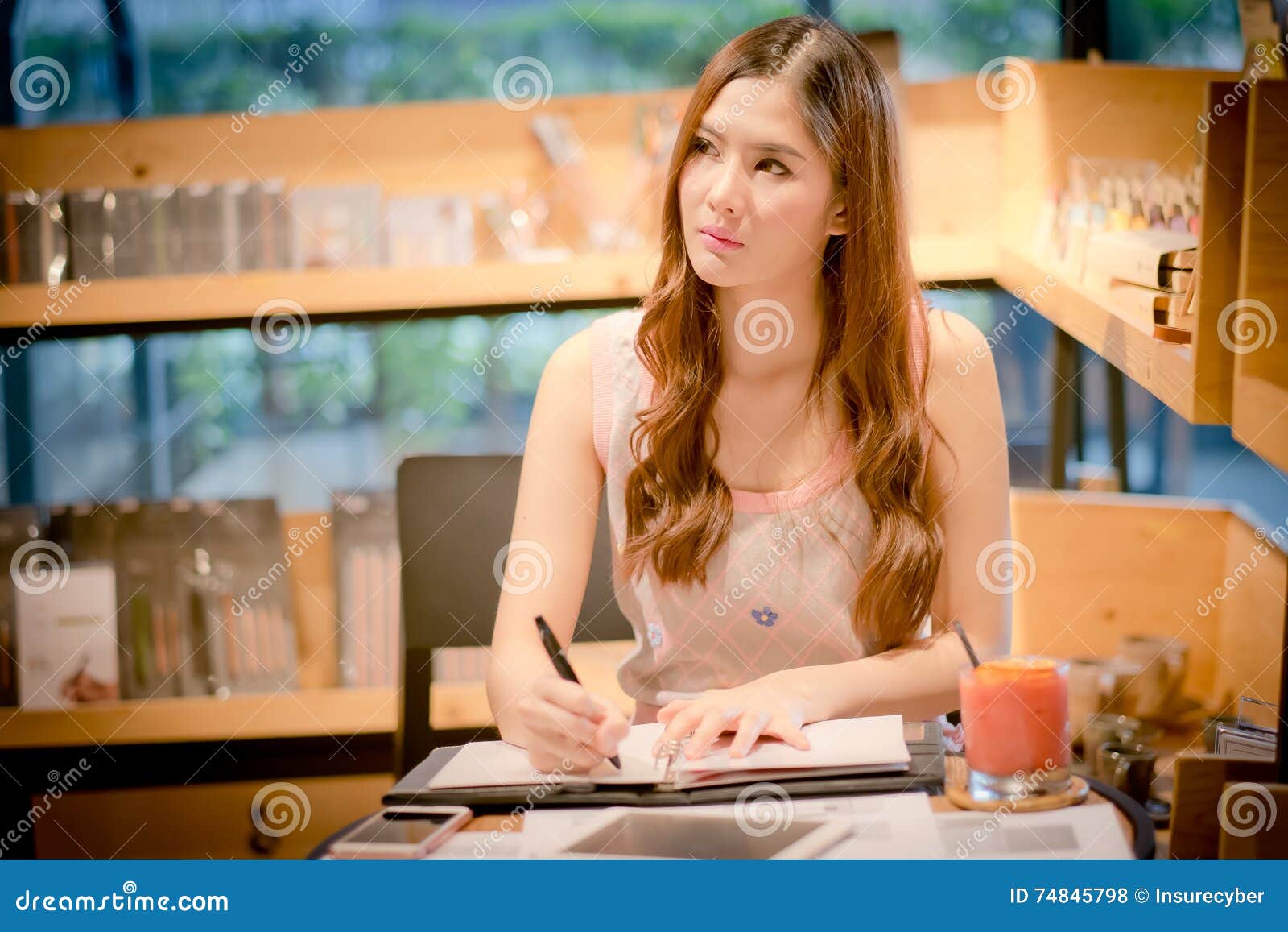 The Hard Working Woman with Office Files Stock Photo - Image of coffee ...