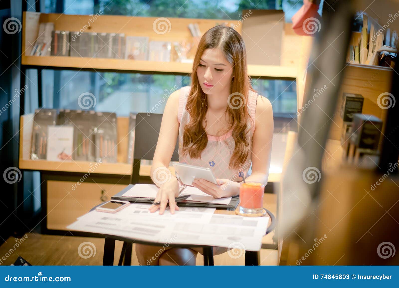 The Hard Working Woman with Office Files Stock Image - Image of girl ...