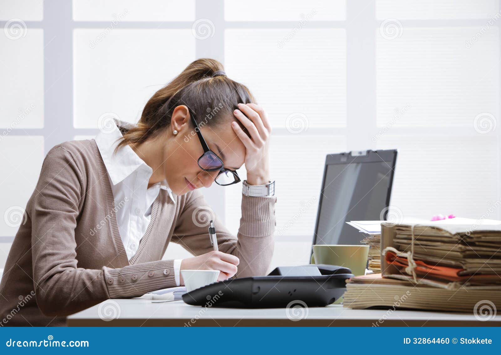 Hard working stock photo. Image of papers, collar, business - 32864460