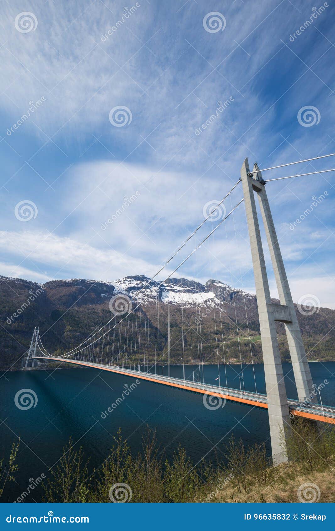 Hardanger Bridge stock photo. Image of road, cloud, blue - 96635832