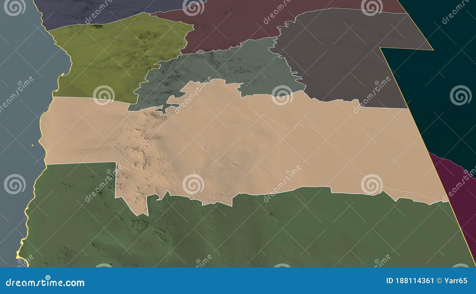 Hardap, Namibia - Highlighted. Administrative Stock Illustration ...