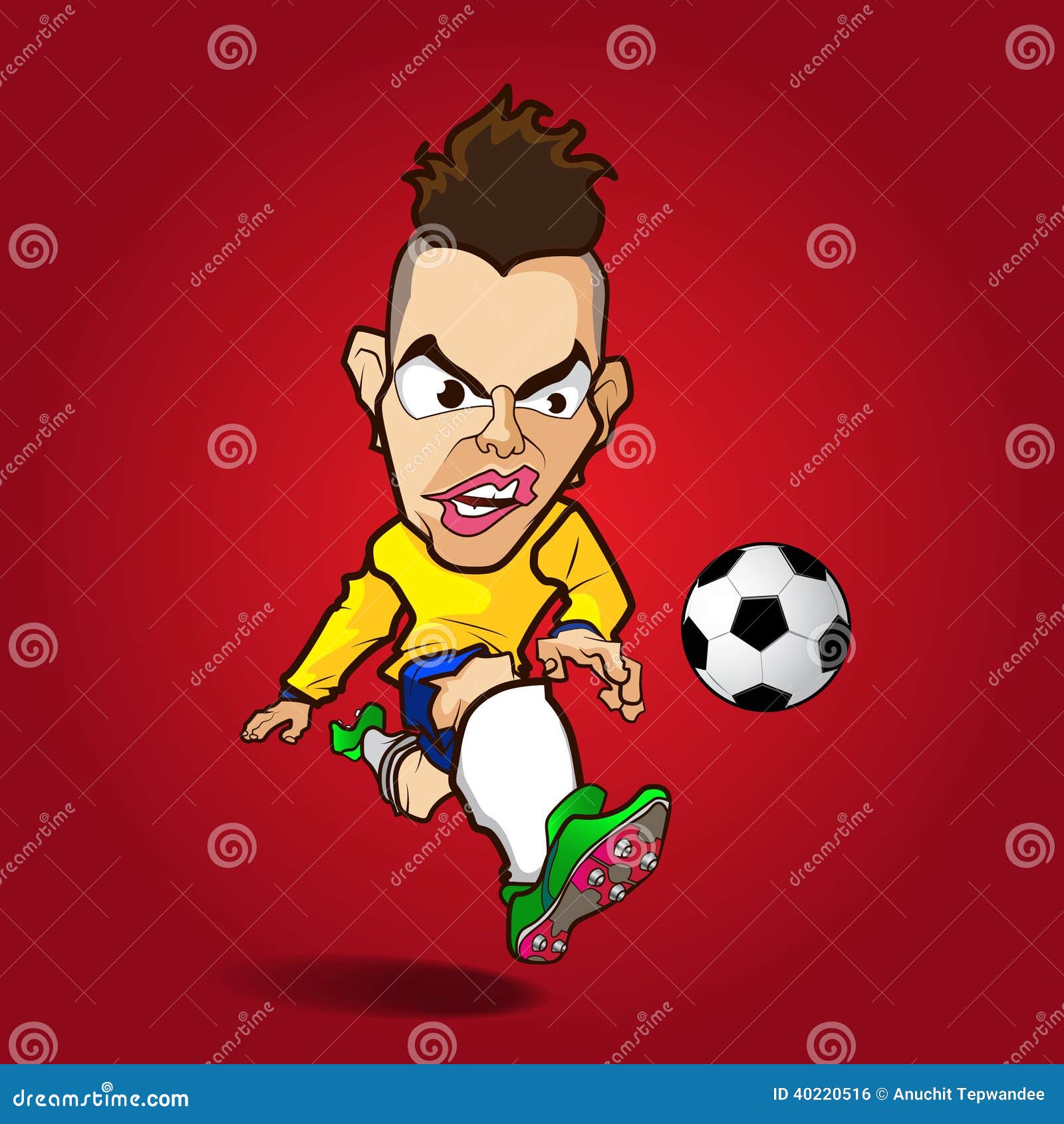 The Hardcore Shooting Football Cartoon Stock Vector - Illustration of ...