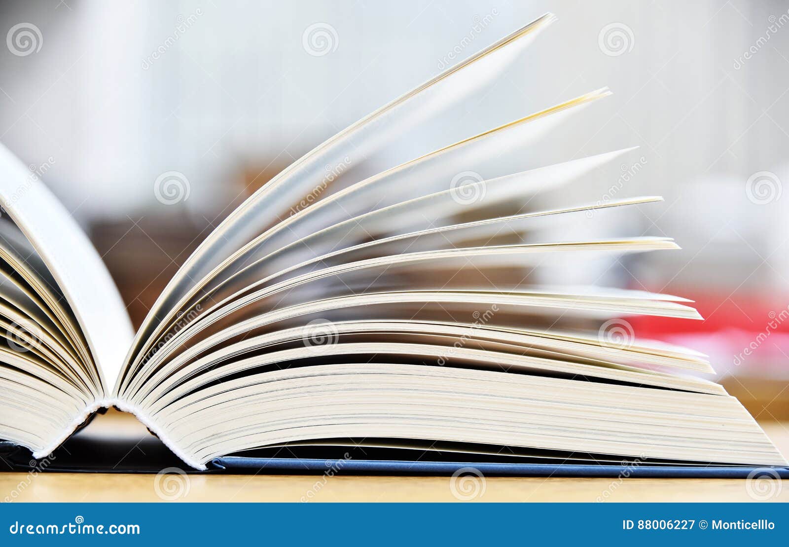 Hardcover Book Lying on the Table in the Library Stock Image - Image of ...