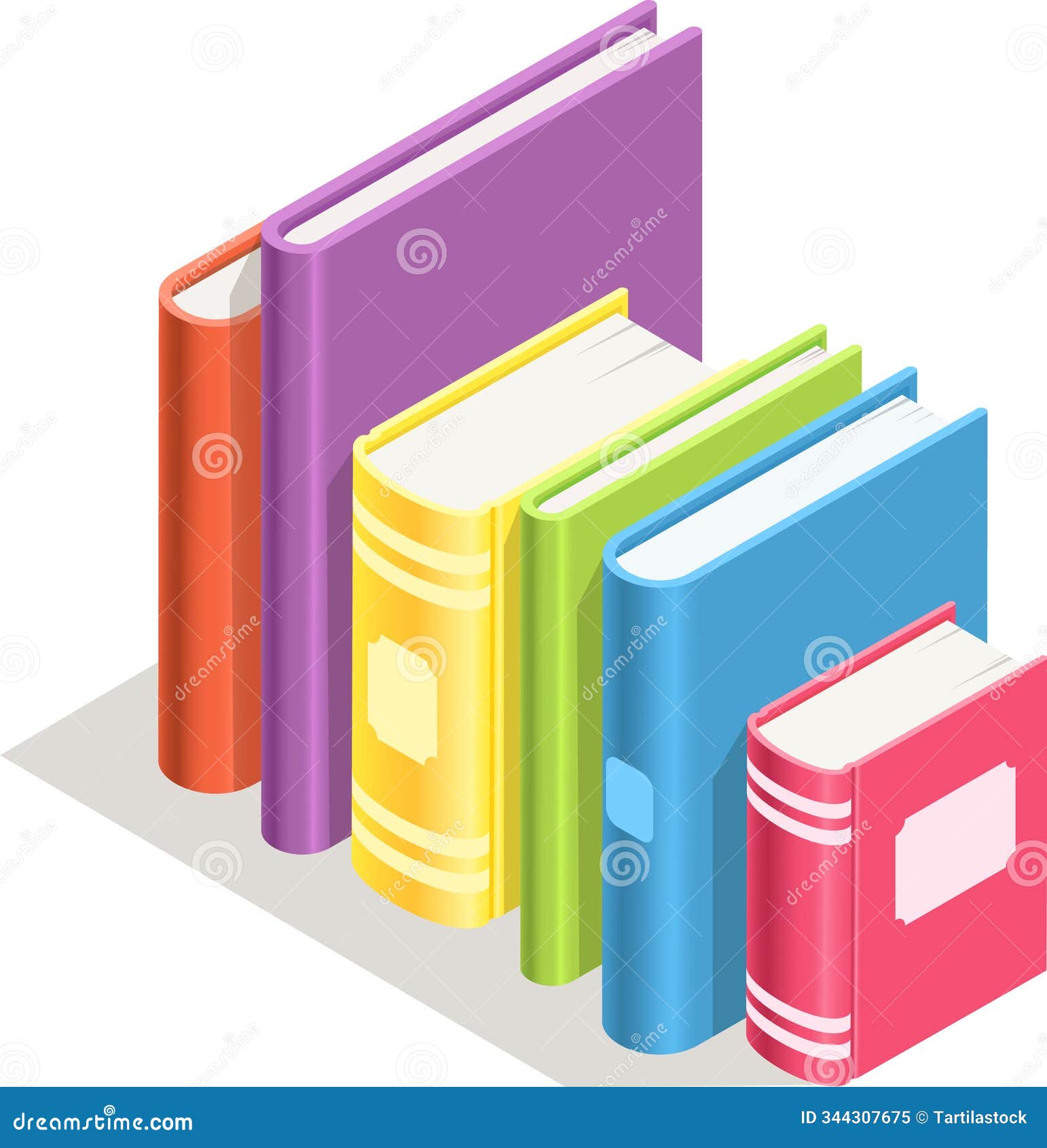 Hardcover Books With Colorful Covers Are Standing Upright, Creating A ...