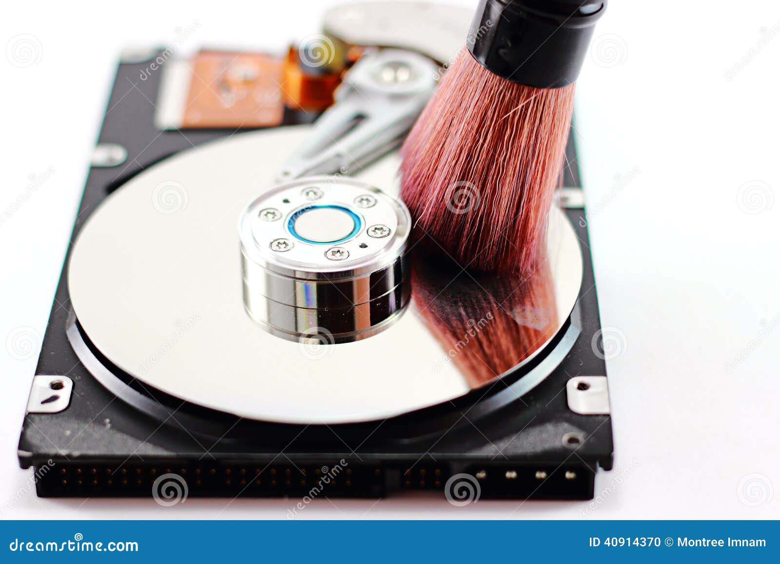 Harddisk and Cleaning Brush Stock Photo - Image of component, harddisk ...