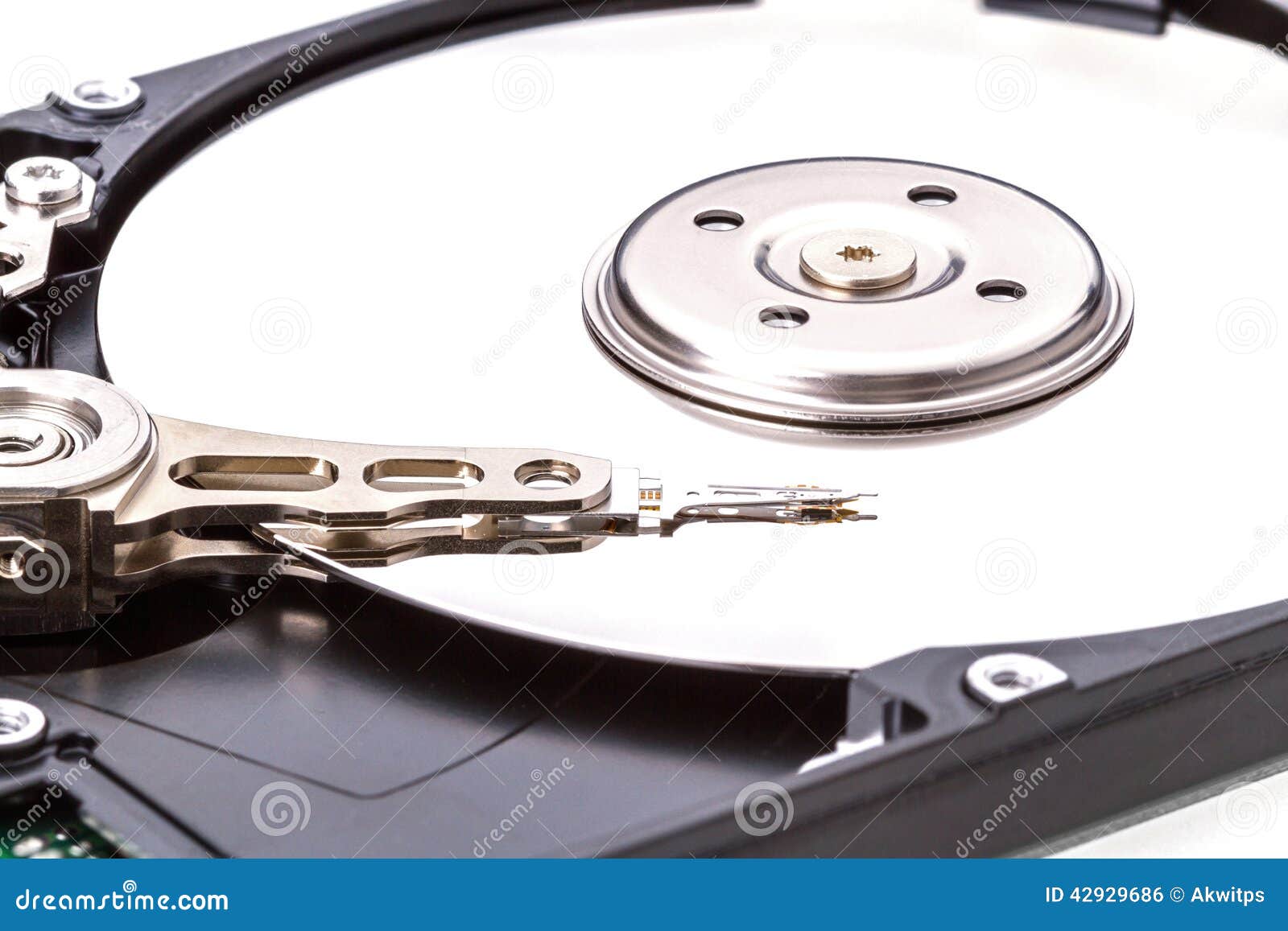 Harddisk Drive (HDD) with Top Cover Open Isolated on White Stock Photo ...
