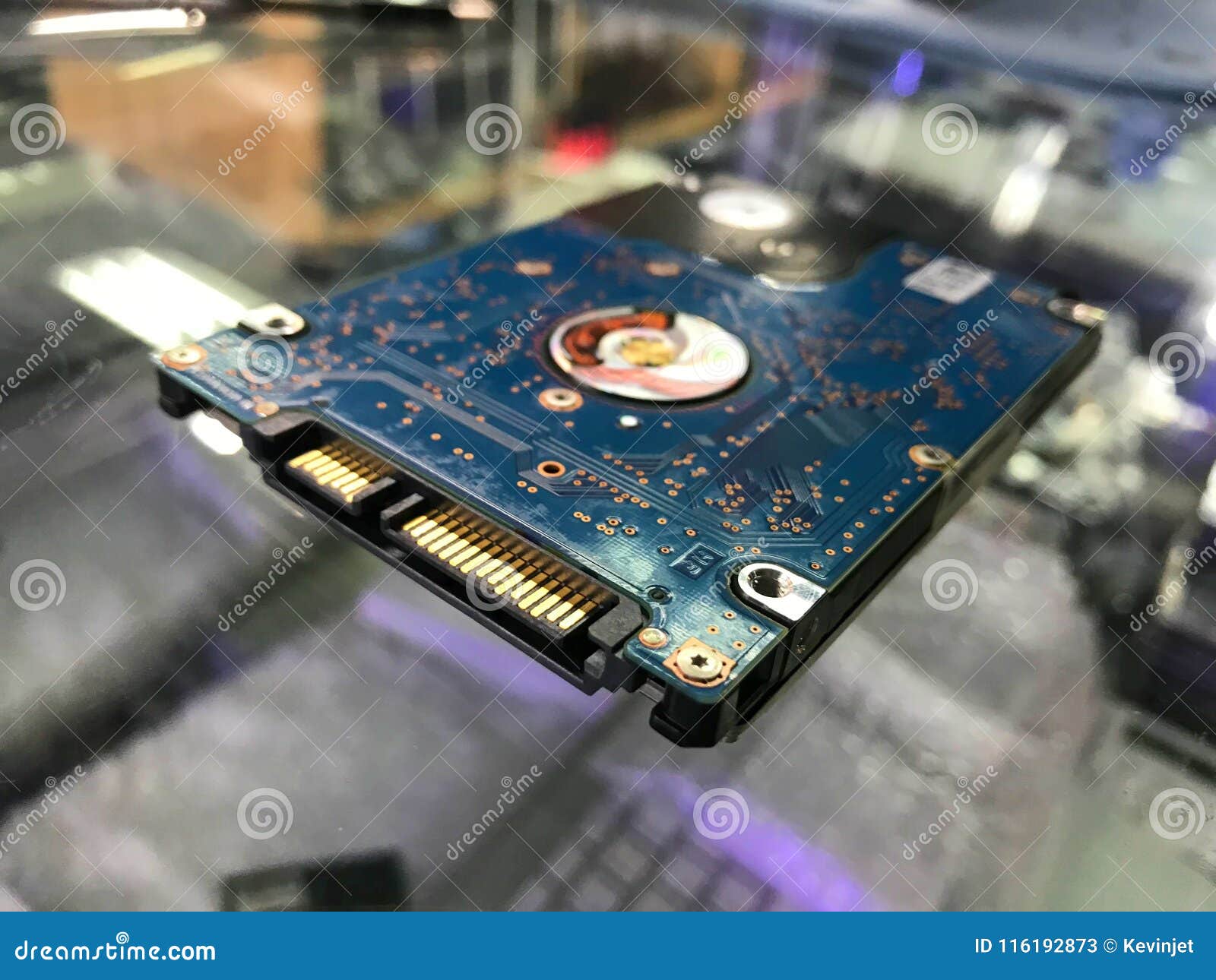 The Hard Disk Drive on the Glasss Stock Image - Image of inside ...