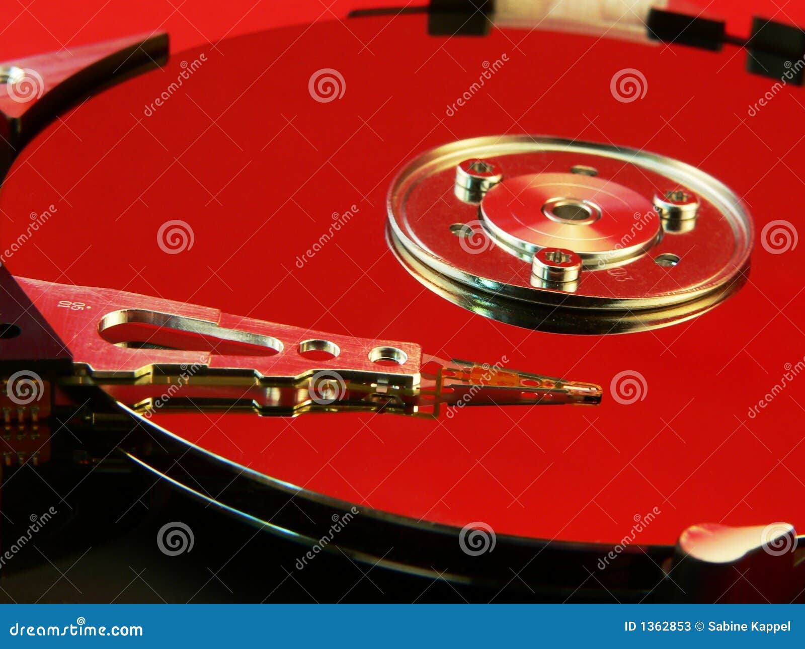 Harddisk red stock image. Image of technology, hightech - 1362853