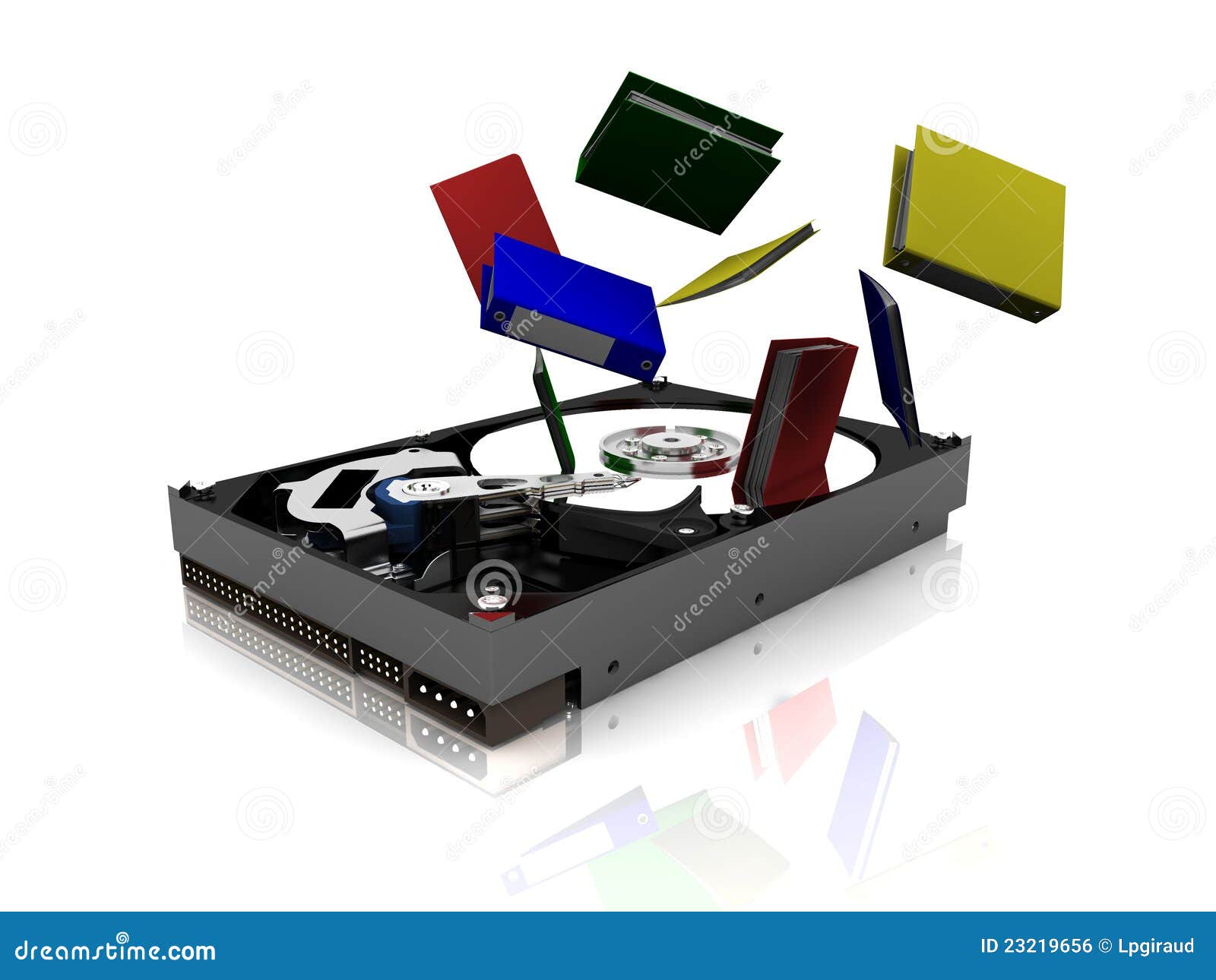 Harddrive and folders stock illustration. Illustration of harddrive ...