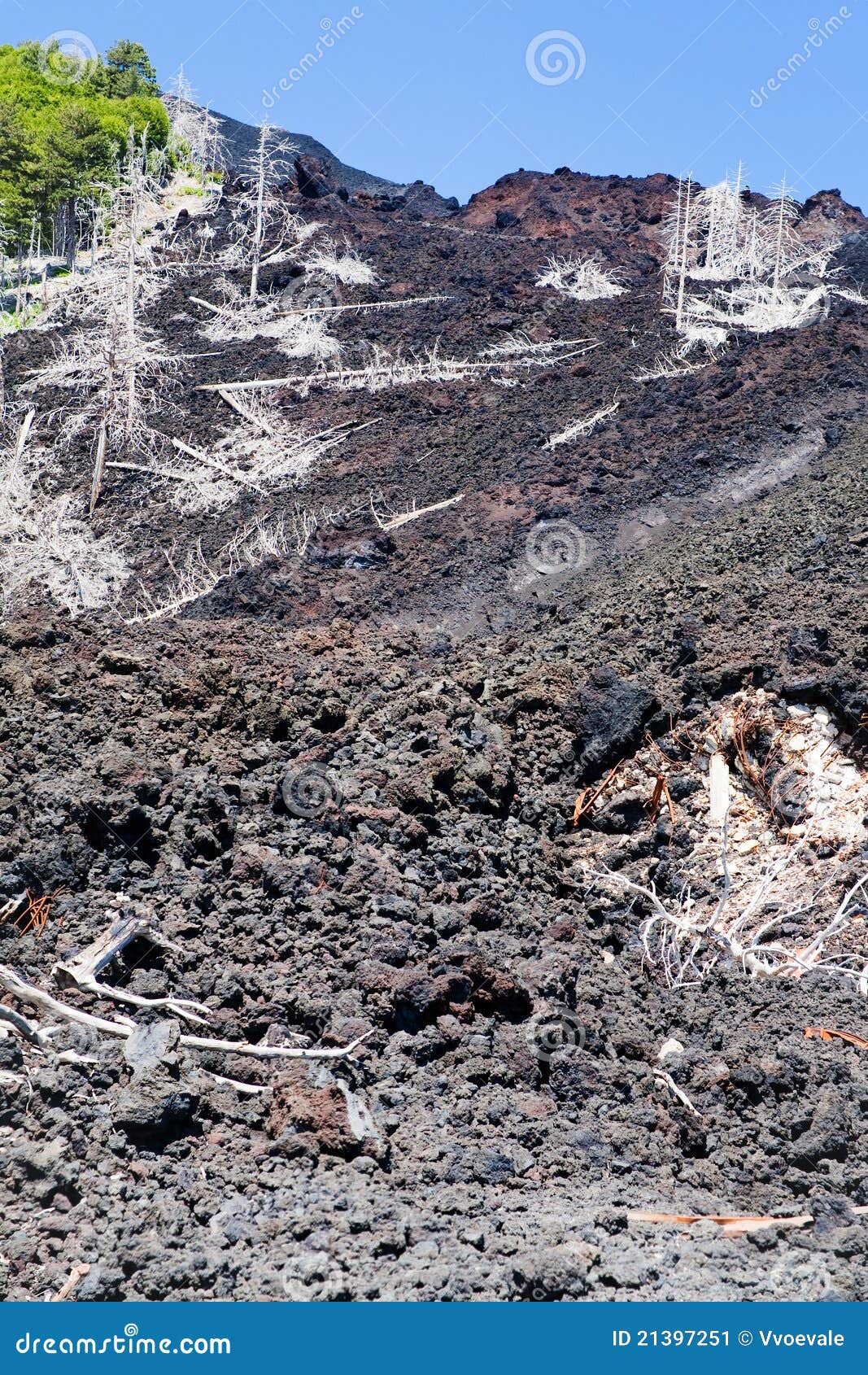 Hardened Lava on Slope of Volcano Etna, Sicily Stock Image - Image of ...