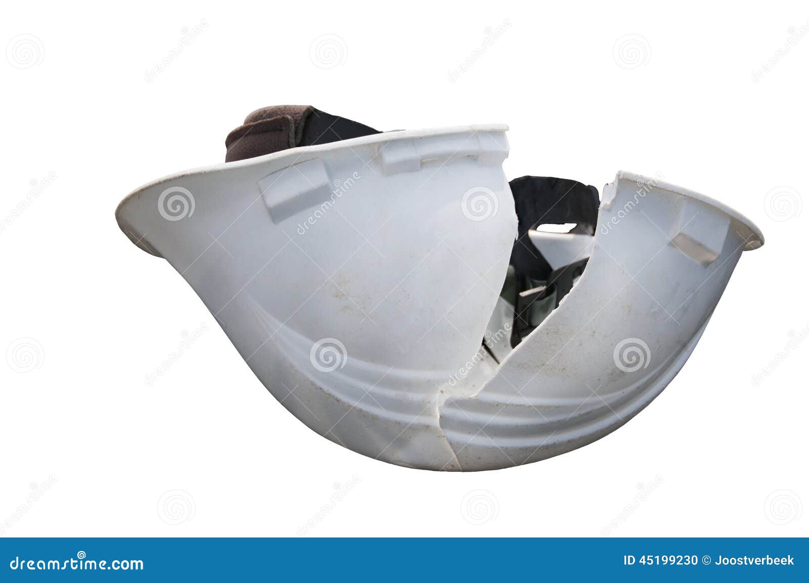 Hardhat with crack stock photo. Image of isolated, scrap - 45199230
