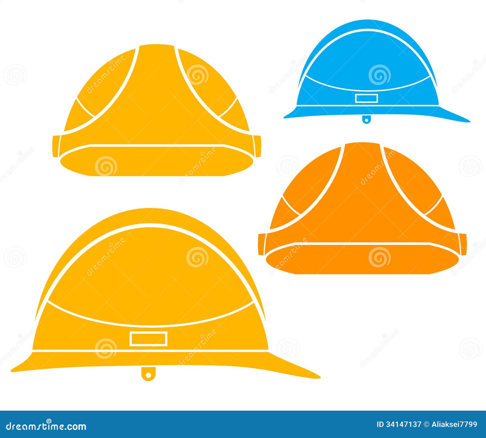 Hardhat stock vector. Illustration of blue, orange, safety - 34147137
