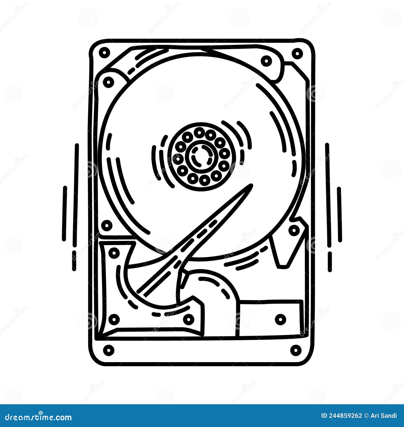 Hardisk Drive Icon. Doodle Hand Drawn or Outline Icon Style Stock ...
