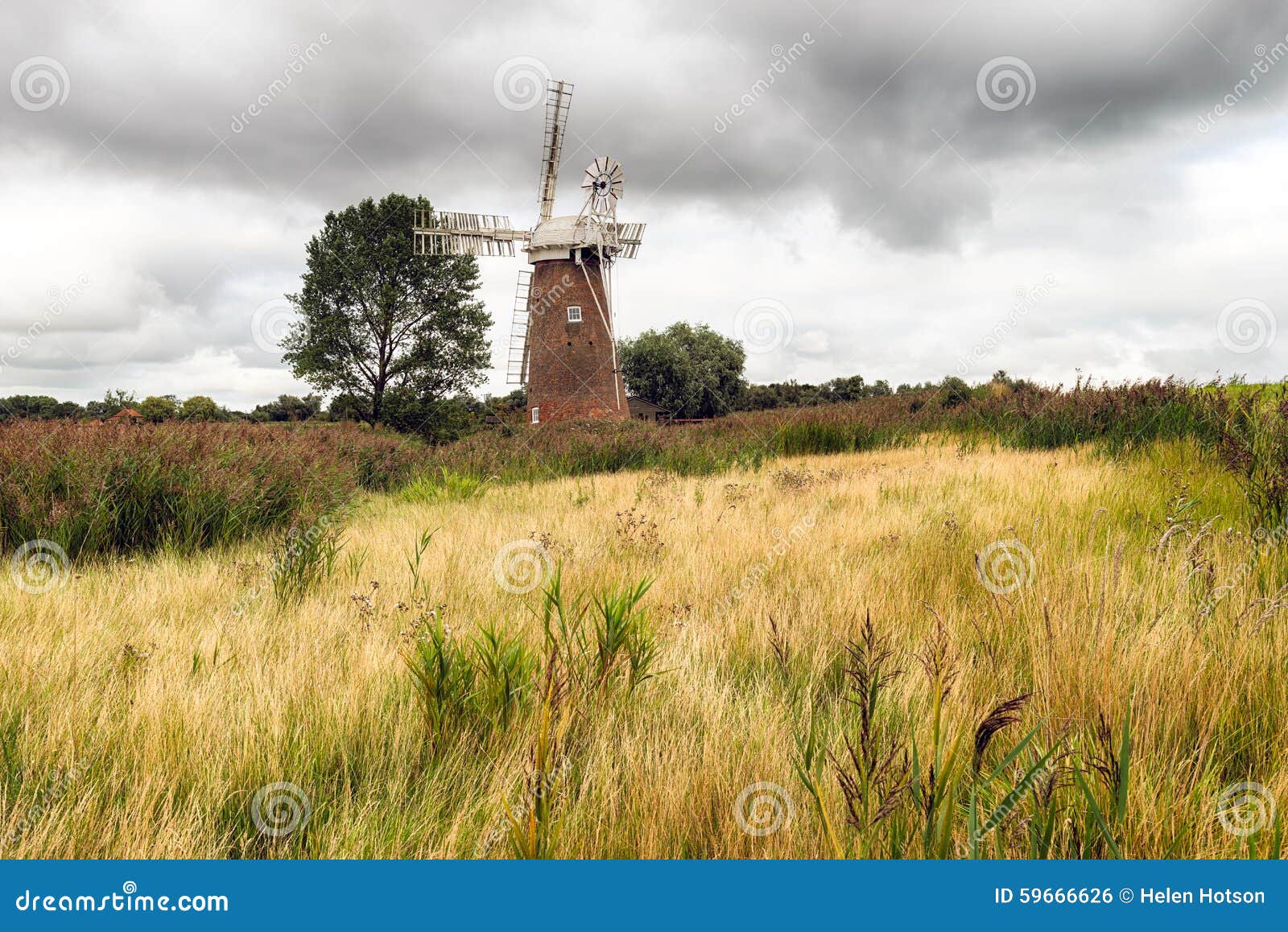 Hardley Windmill in Norfolk Stock Photo - Image of stormy, hardley ...