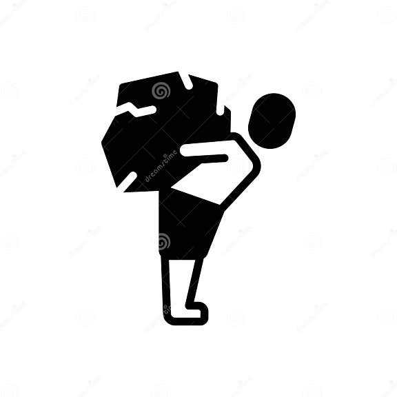 Black Solid Icon for Hardly, Barely and Laboriously Stock Vector ...