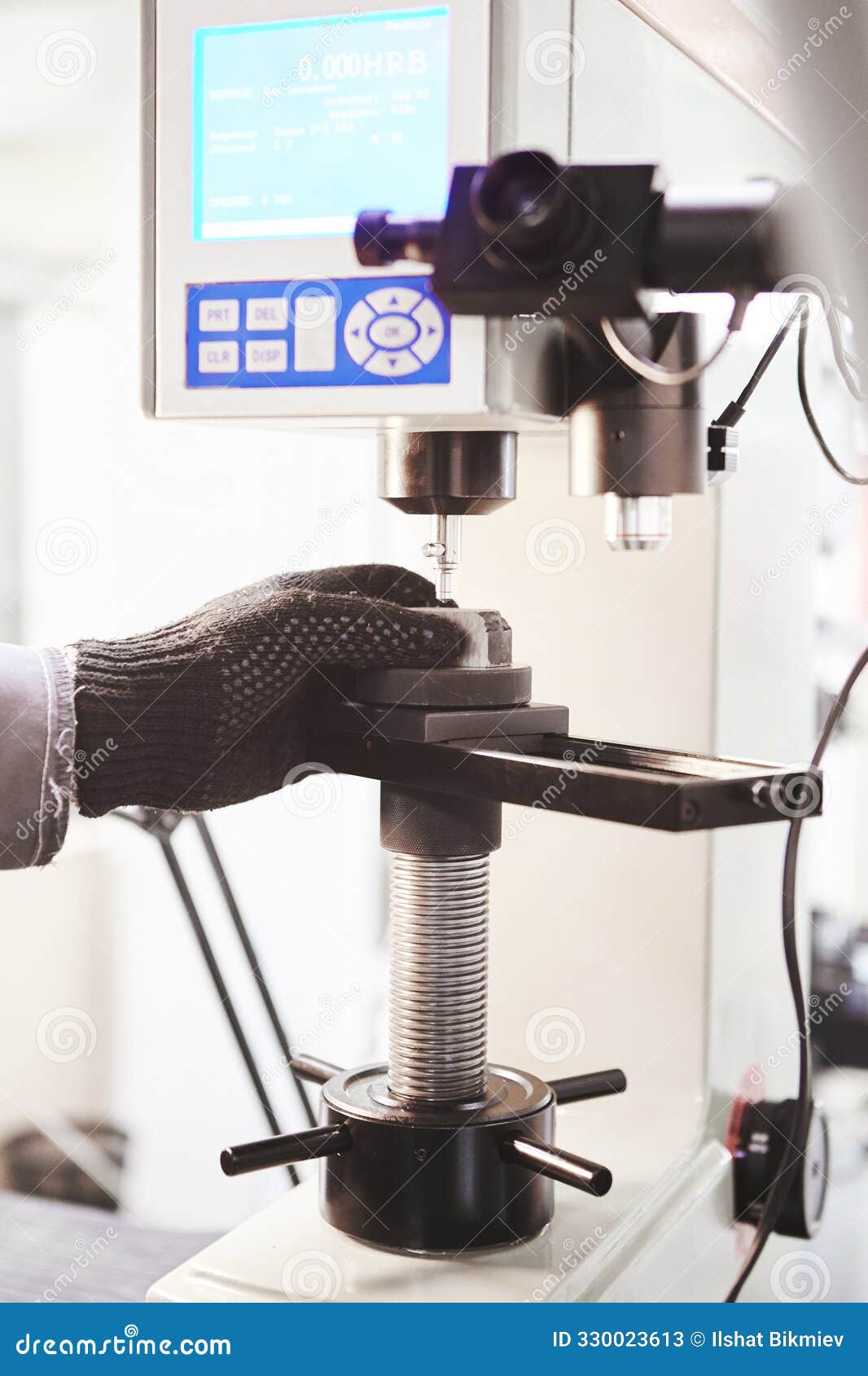 Hardness Tester in Laboratory, Measures Strength of Metal. Stock Image ...