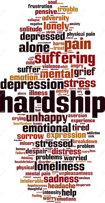 Hardship word cloud stock vector. Illustration of stress - 210350230