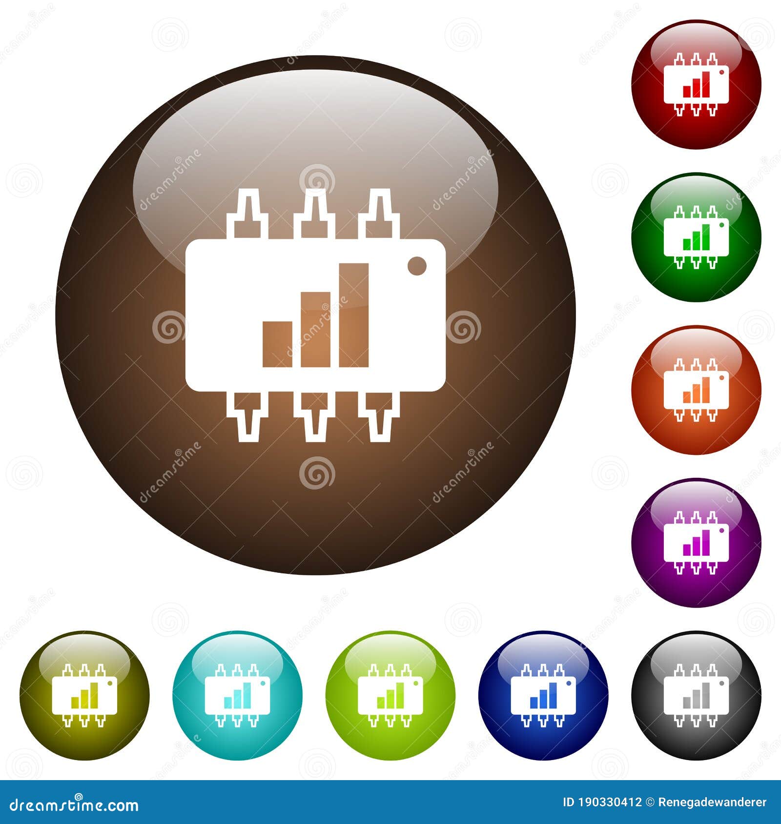 Hardware Acceleration Color Glass Buttons Stock Vector - Illustration ...