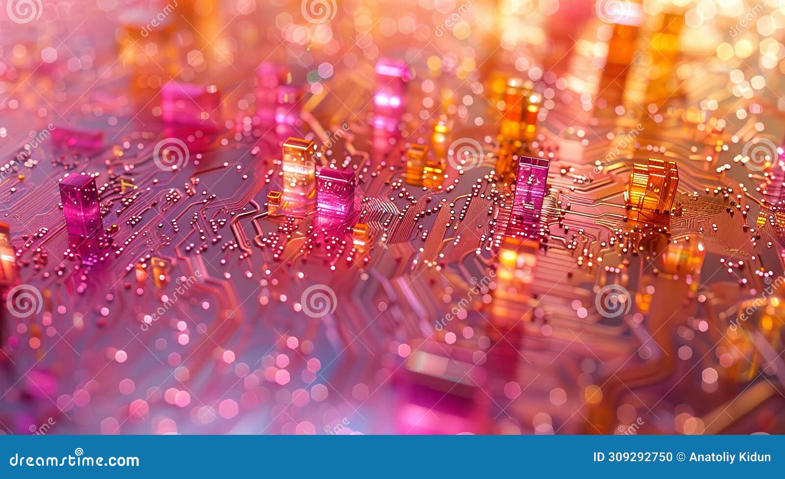 Hardware Chip Isolated on Black Background Electrical Circuit Board ...