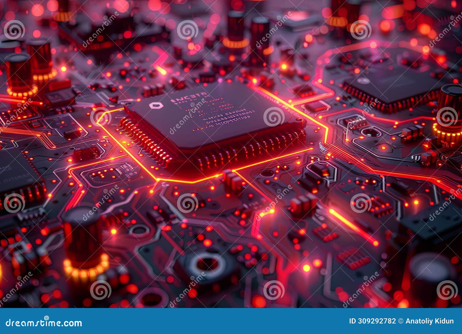 Hardware Chip Isolated on Black Background Electrical Circuit Board ...