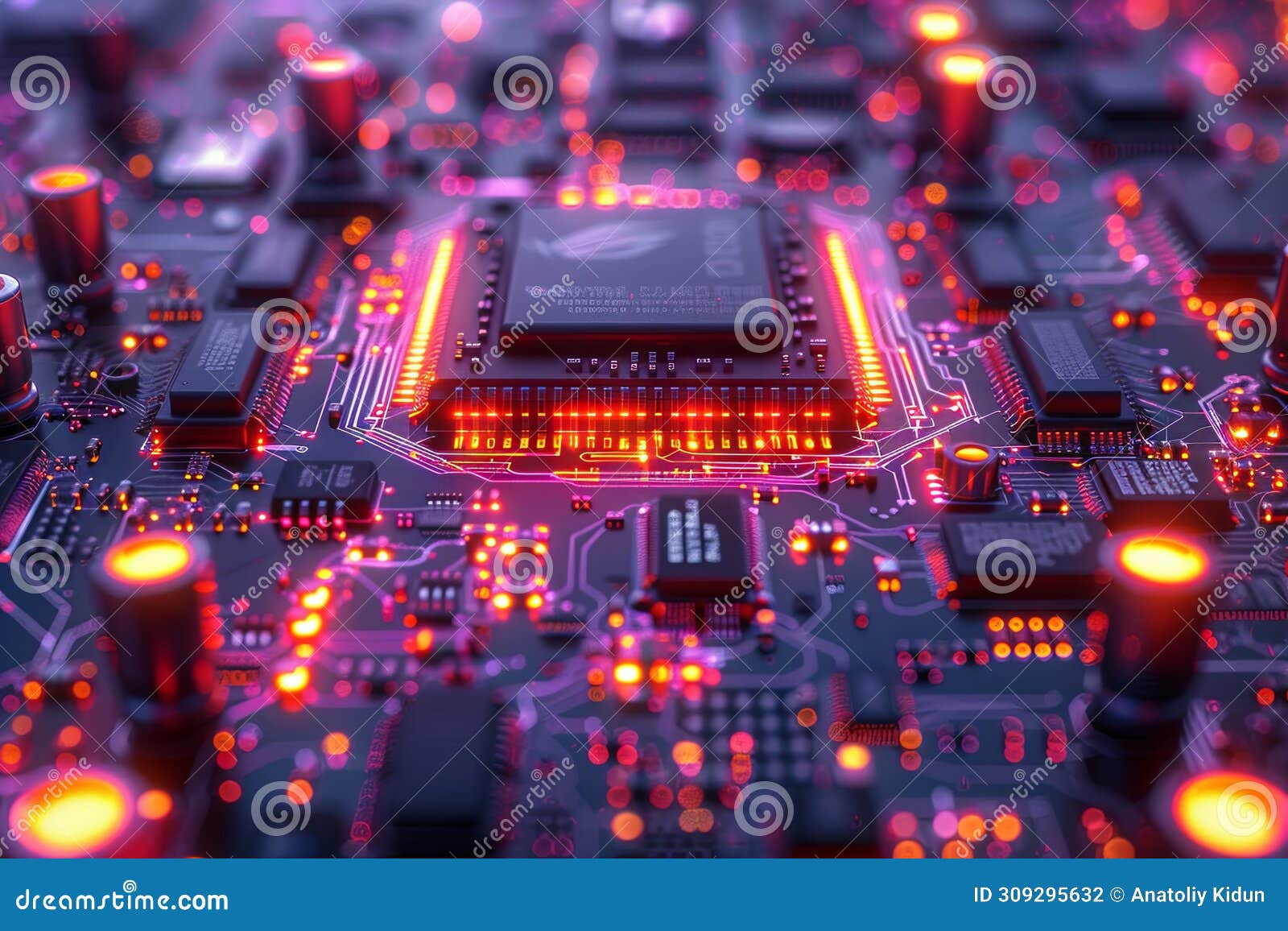 Hardware Chip Isolated On Black Background Electrical Circuit Board ...