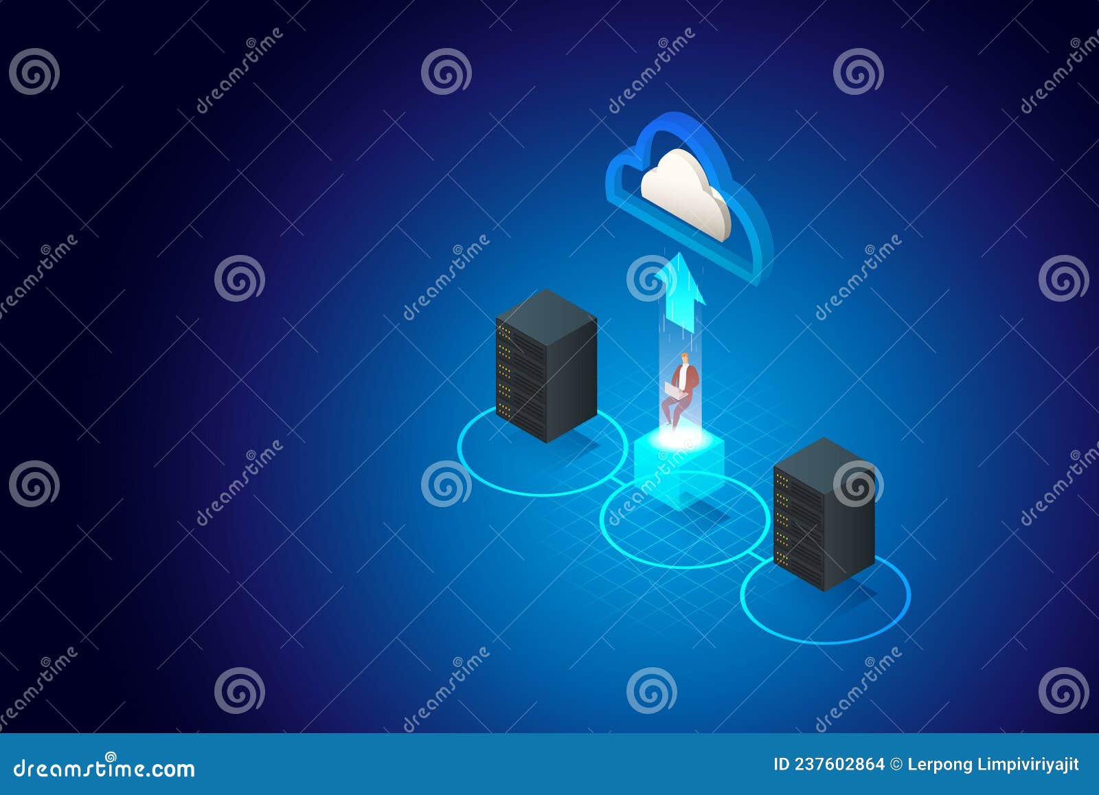 Hardware Developer Collect Data To Save Digital Data Via Laptop Stock Vector - Illustration of ...