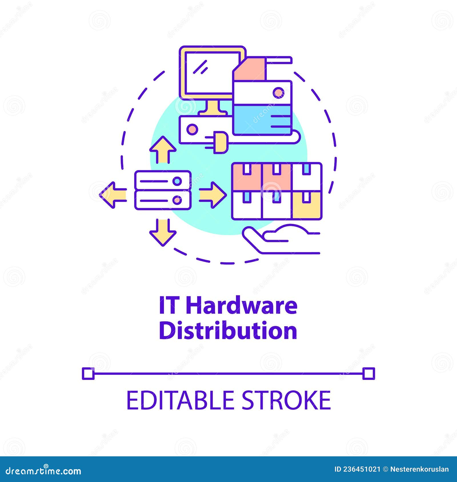 It Hardware Distribution Concept Icon Stock Vector - Illustration of ...