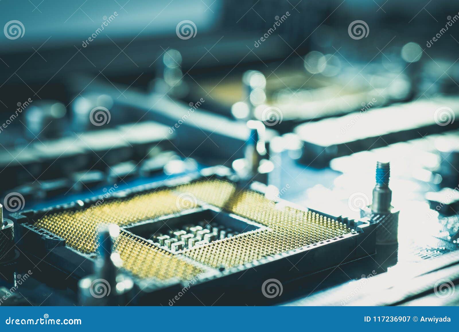 Hardware Electronic Circuit Board. Technology Style Concept Semi Stock ...