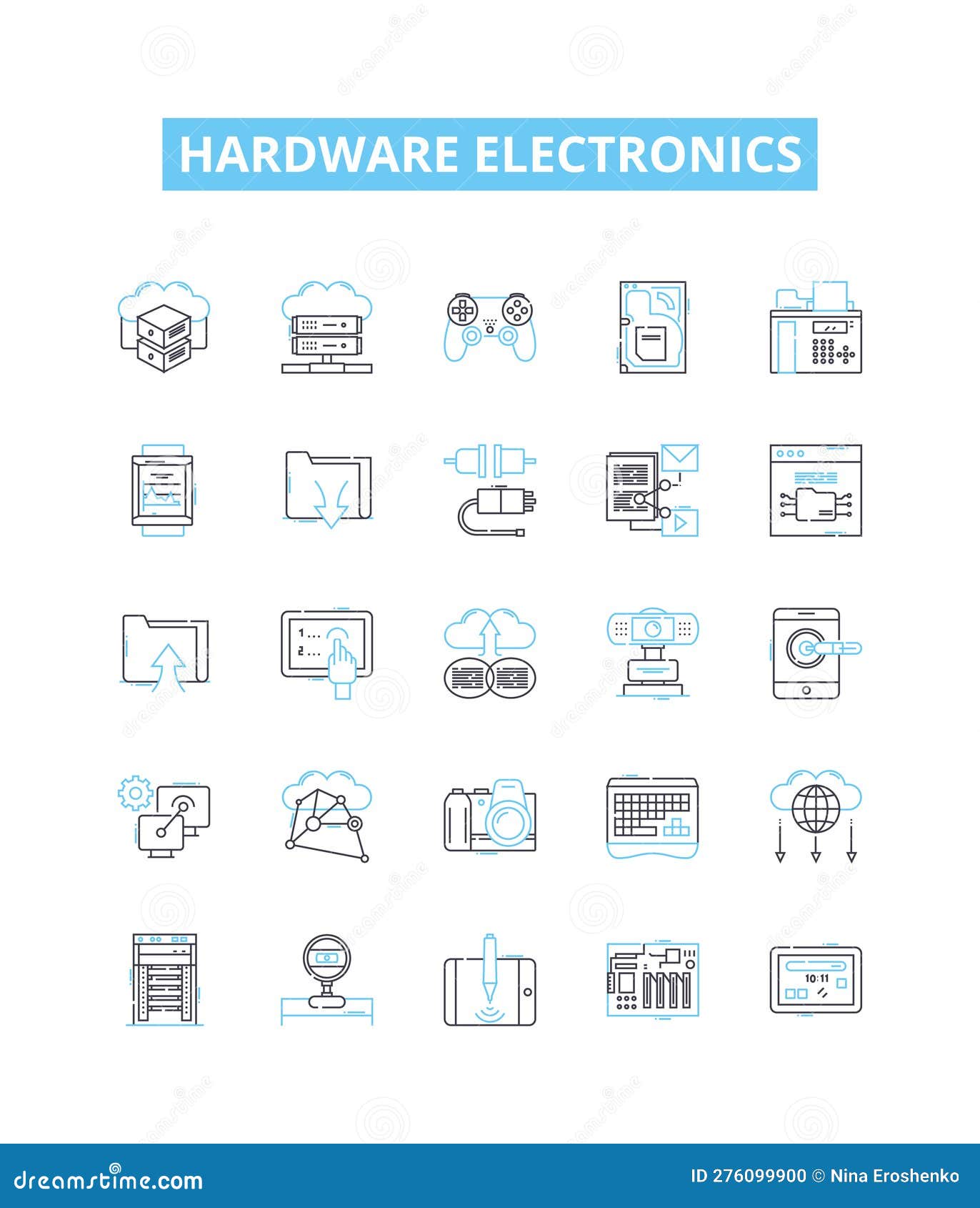 GPUs Icons Outline Showing Computational Power, Speed, And Graphics ...