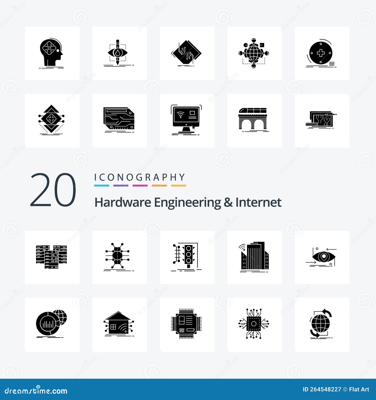 20 Hardware Engineering and Internet Solid Glyph Icon Pack Like Sensor ...