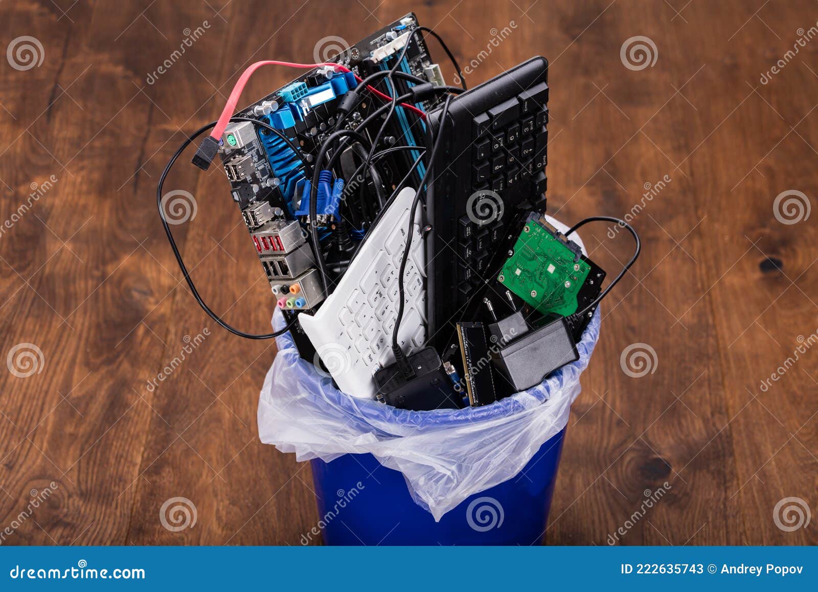 Hardware Equipment in Dustbin Stock Image - Image of hardware, cable ...