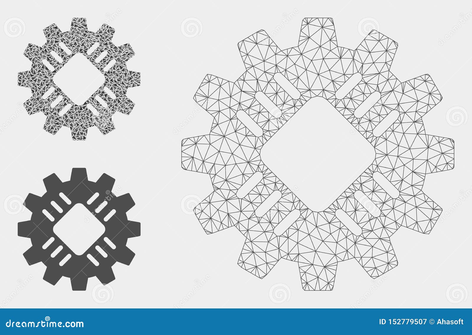 Hardware Gear Vector Mesh 2D Model and Triangle Mosaic Icon Stock ...