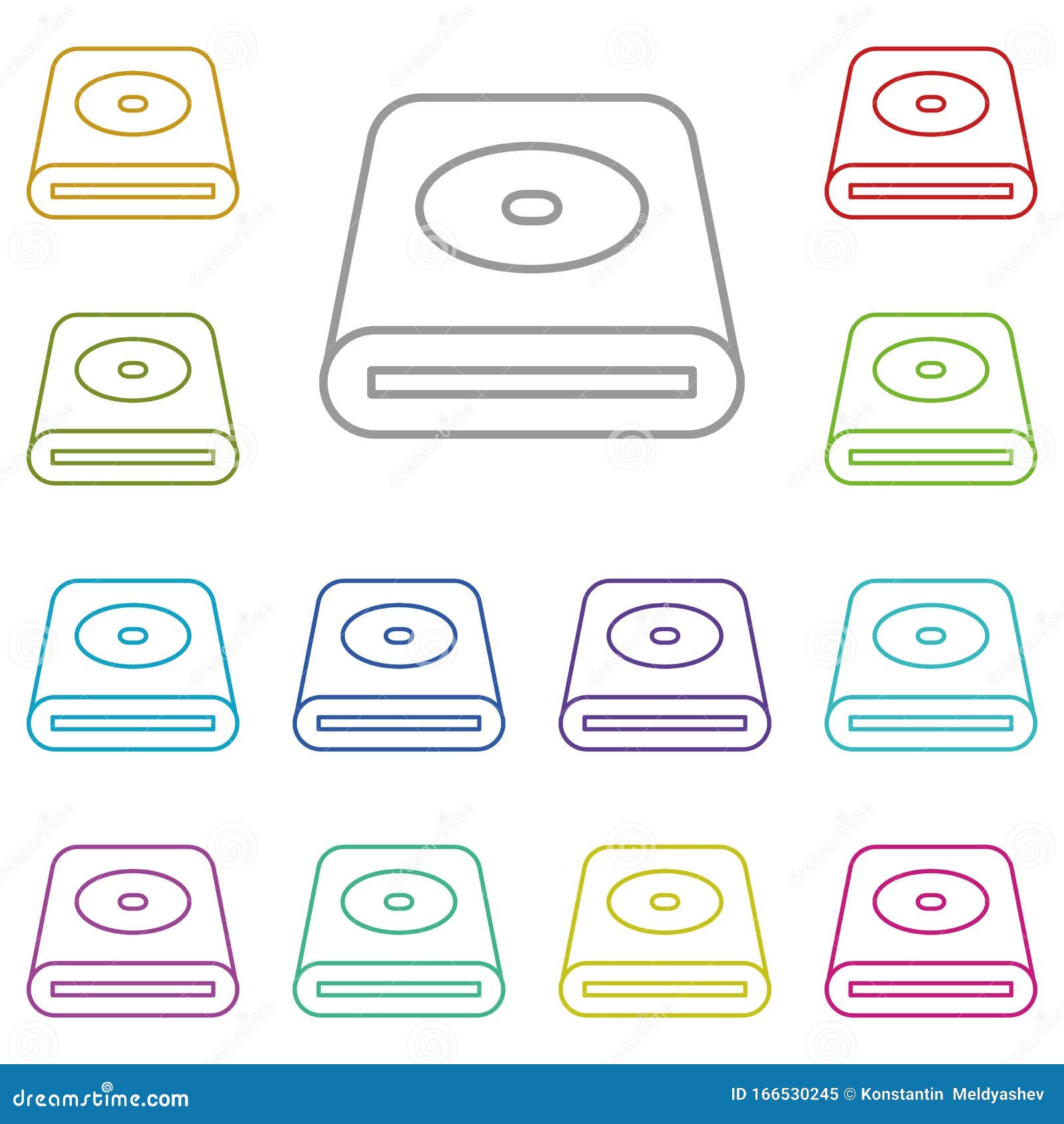 Hardware, Hard Disk Multi Color Icon. Simple Thin Line, Outline Vector ...