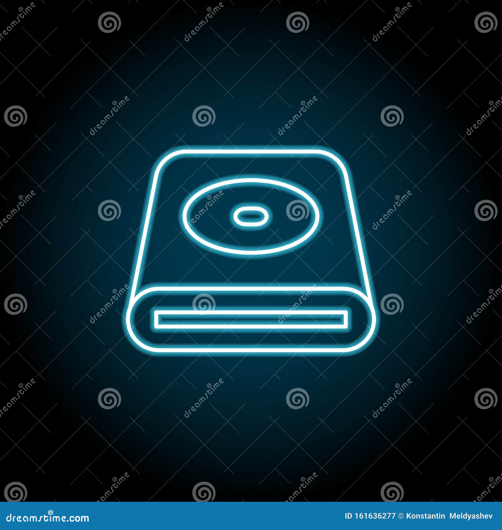 Hardware, Hard Disk Neon Icon. Simple Thin Line, Outline Vector of ...