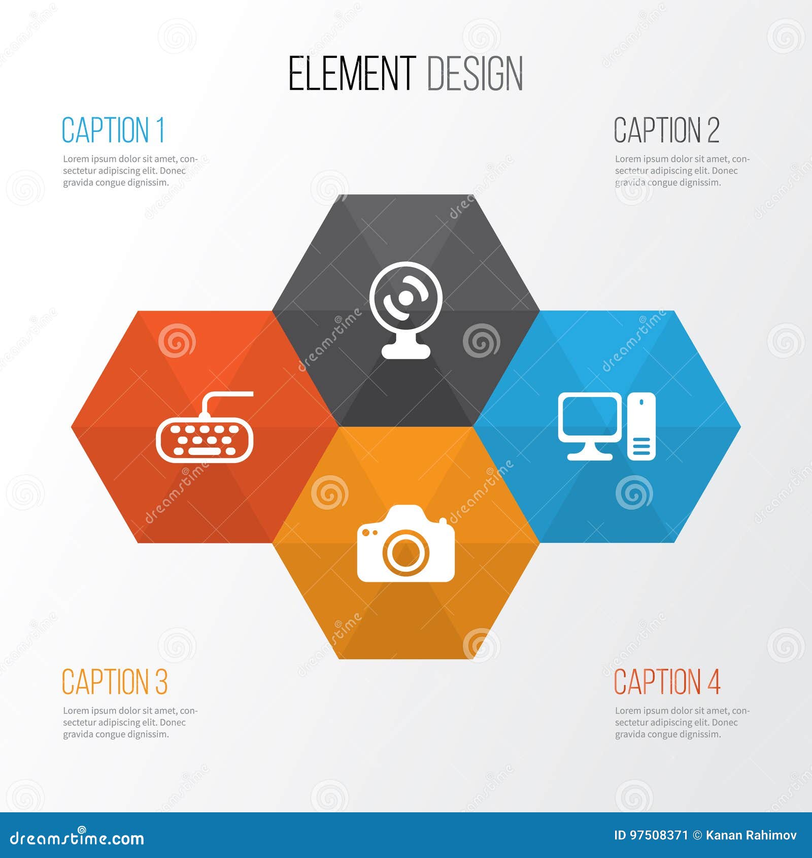 Hardware Icons Set. Collection of Camera, Web Camera, Desktop Computer ...