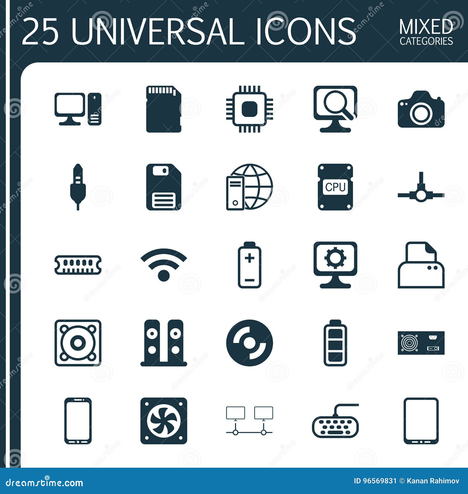 Hardware Icons Set. Collection of Loudspeakers Stock Vector ...