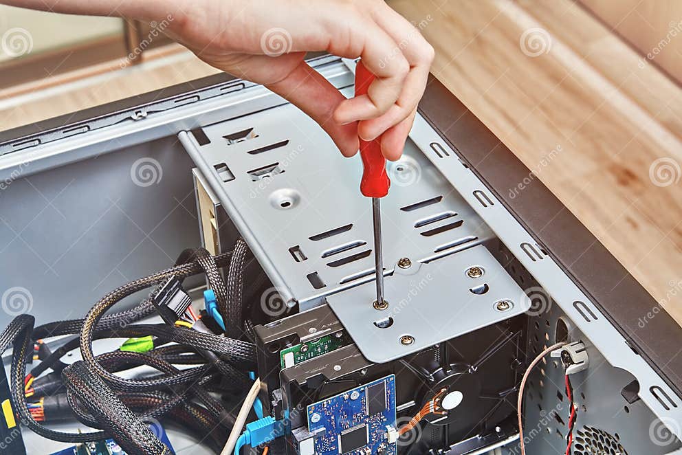 Hardware Installation and Upgrades of Desktop Computer Stock Photo ...