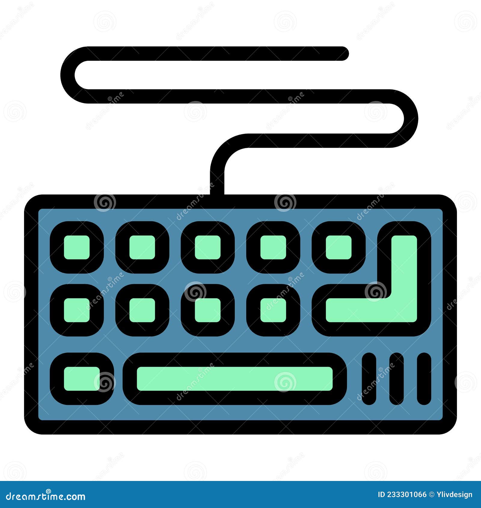 Hardware Keyboard Icon Color Outline Vector Stock Vector - Illustration ...