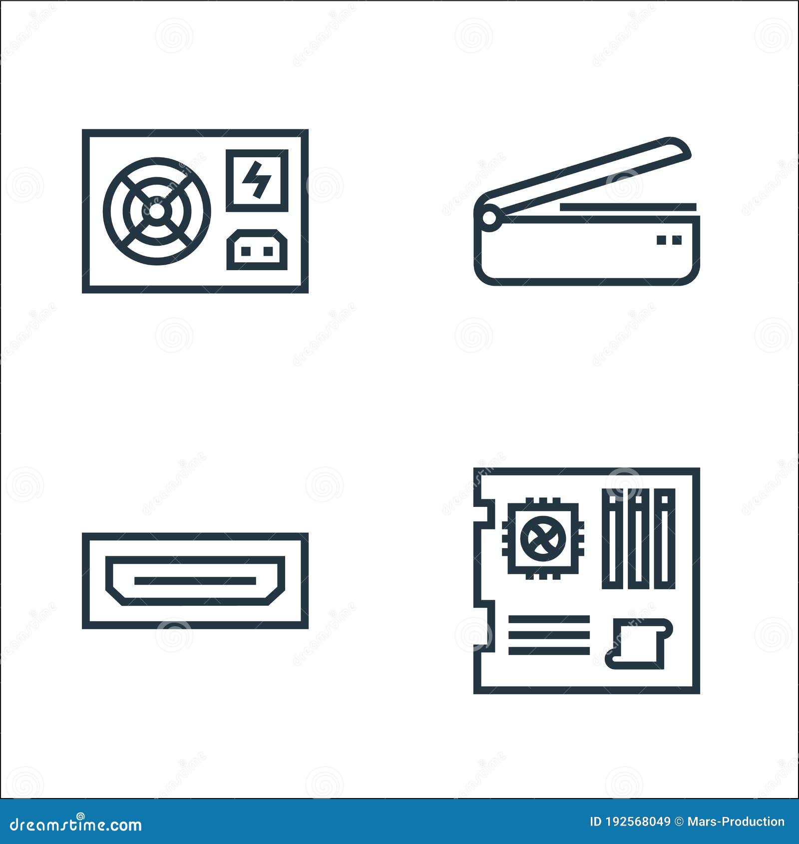 Hardware, Mainboard Icon. Simple Thin Line, Outline Vector Of Hardware ...